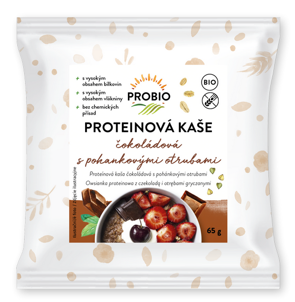 Kaše proteinová čokoládová s pohankovými otrubami 65 g BIO PROBIO - PROBIO